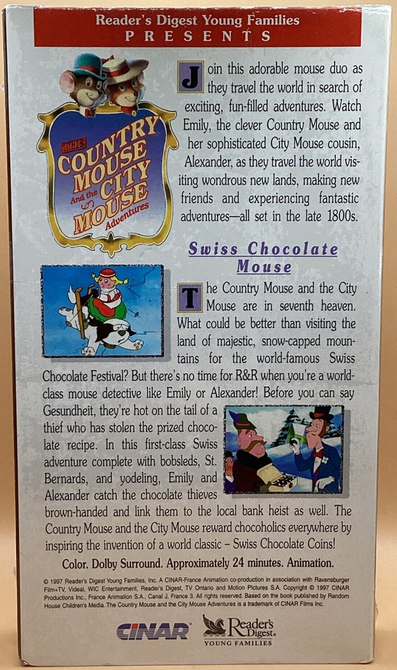 The Country Mouse And The City Mouse Swiss Chocolate Mouse VHS 1997 ...