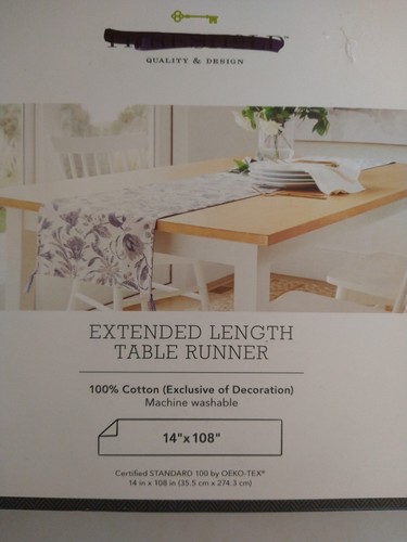 Threshold Extended Length Table Runner 100% Cotton 14” x 108” | eBay