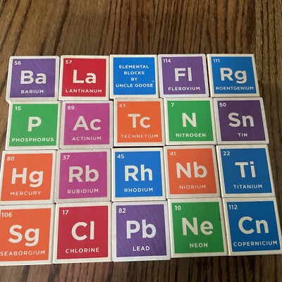Elemental Chemistry Element Blocks By Uncle Goose, 20 Block Set | eBay