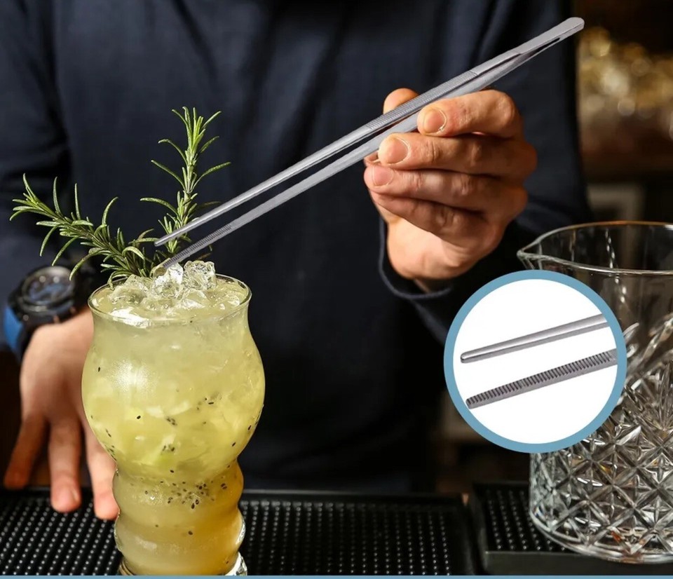 Stainless Steel Precision Kitchen Tweezers Chefs Garnish Straight Food ...