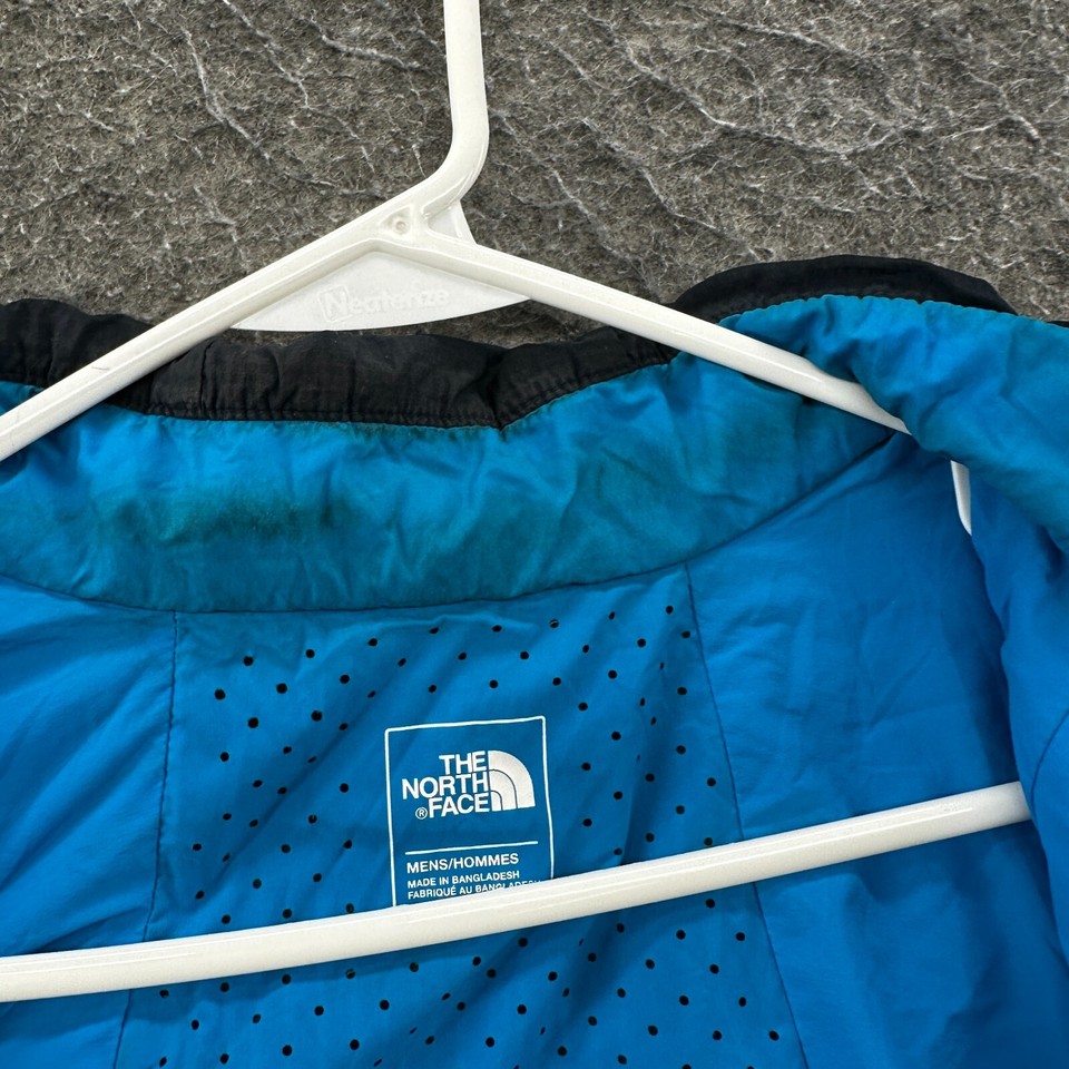 North Face Jacket Mens Large Blue Full Zip Logo Ventrix Bomber Puffer ...