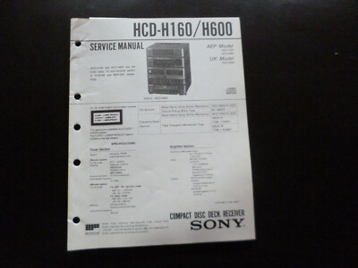 Original Service Manual Schaltplan Sony HCD-H160/H600 | eBay.de
