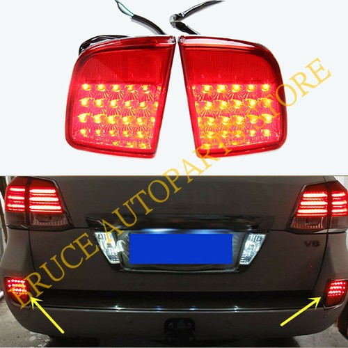 LH+RH 2PCS Rear Bumper LED Lamp Fog Light Assy Refit for Lexus LX570 ...