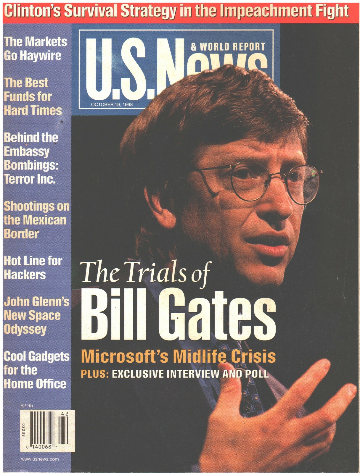 US NEWS & WORLD REPORT Magazine October 19 1998 Bill Gates Microsoft ...
