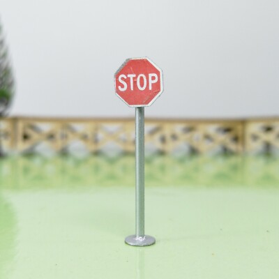 2 x HO scale railroad warning sign STOP sign trackside traffic sign #SP ...