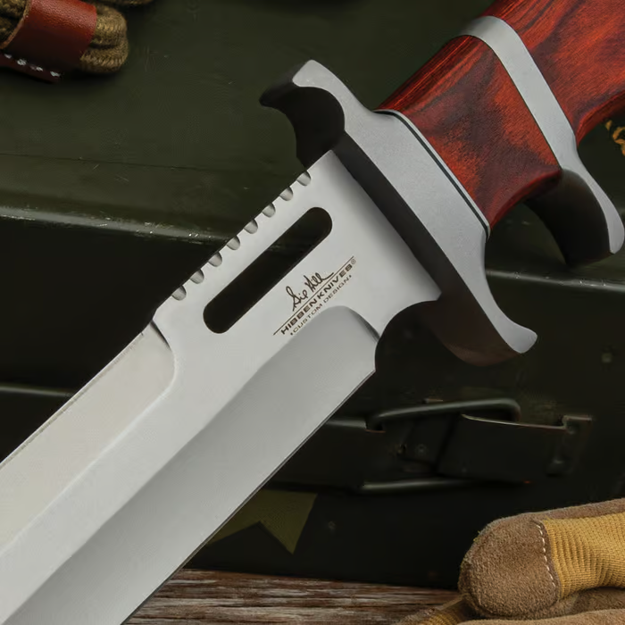 Gil Hibben Subhilt Toothpick Bowie Knife 5Cr15MoV Fixed Blade Bloodwood ...