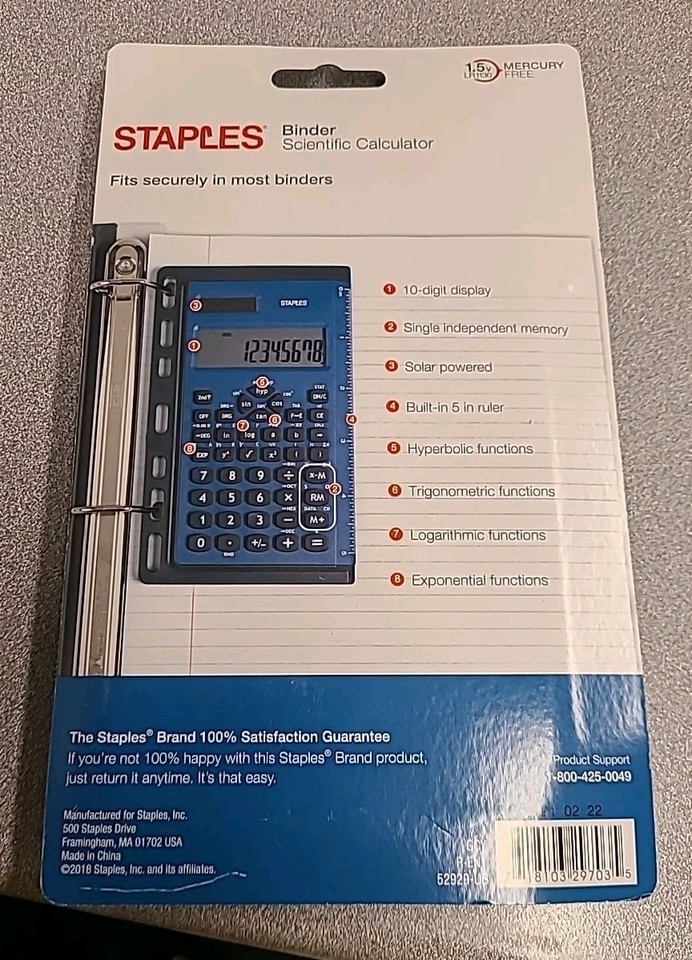 Staples Binder Calculator - Light Turquoise- Brand New- 6 in x 3.5 in | eBay