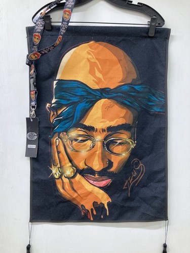 Signed Zeus Tupac Shakur Cloth Wall Banner Art 25” X 18” plus OG ...
