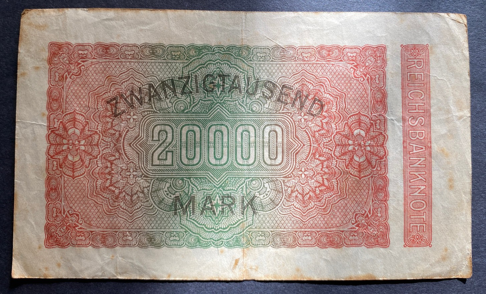 Germany 20,000 Mark 1923 Banknote – Weimar Republic – Hyperinflation ...