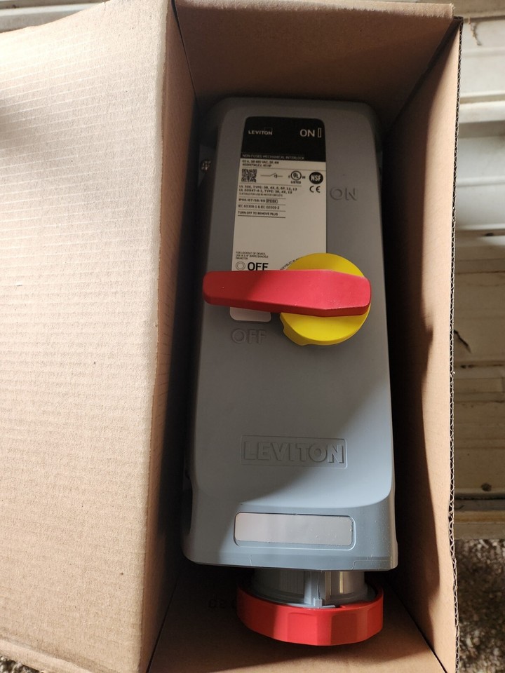 Leviton Pin & Sleeve Mechanical Interlock 460MF7W, 60A 480V 3P New! | eBay
