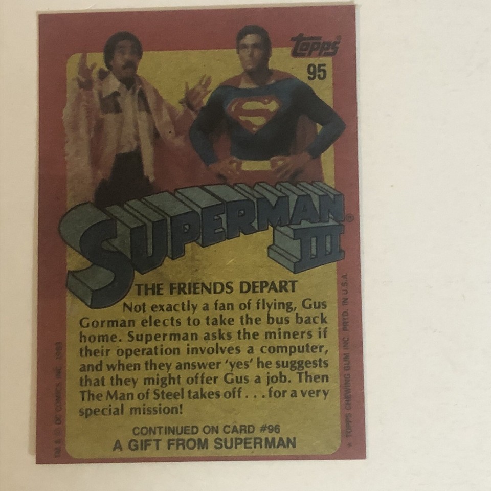 Superman III 3 Trading Card #95 Christopher Reeve Richard Pryor | eBay