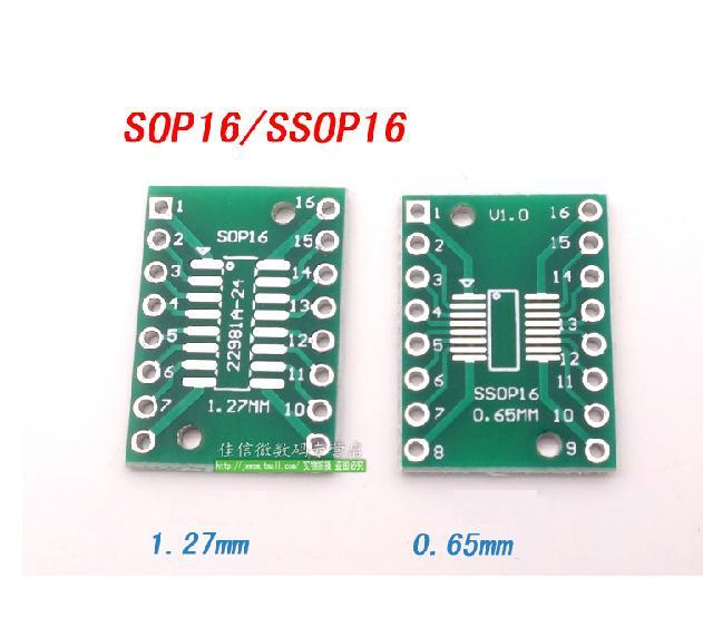 50PCS SOP16 SSOP16 TSSOP16 To DIP16 0.65/1.27mm IC Adapter PCB Board ...
