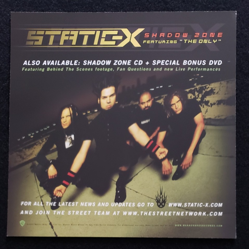 Static-X Shadow Zone Rare 2-Sided Collectible Record Store Promo Poster Flat OOP | eBay