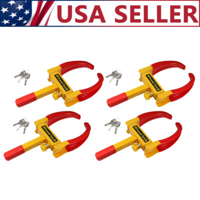 4 x Anti-Theft Wheel Lock Clamp Boot Tire Claw Trailer For Car Truck ...