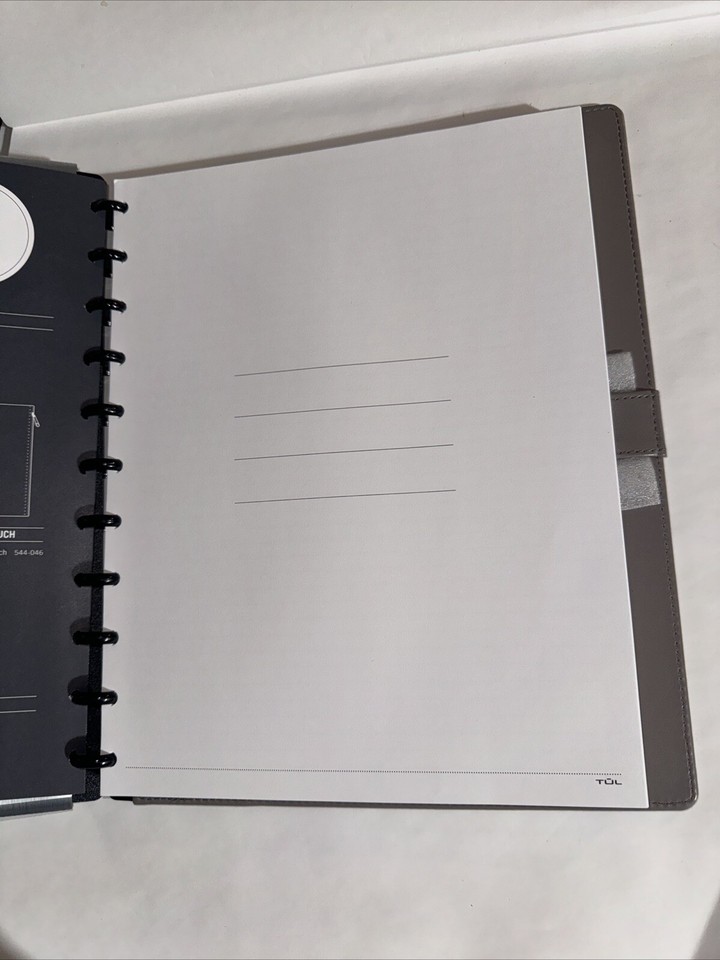 TUL Discbound Notebook - Debossed Leather Cover Letter Size Narrow ...