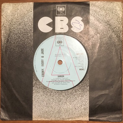 EBONY,IVORY & JADE Samson 7” VINYL UK CBS 1975 Double A Sided Promo ...