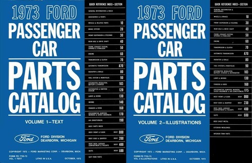 1973 Ford Parts Number Book List Guide Catalog Interchange Factory OEM ...