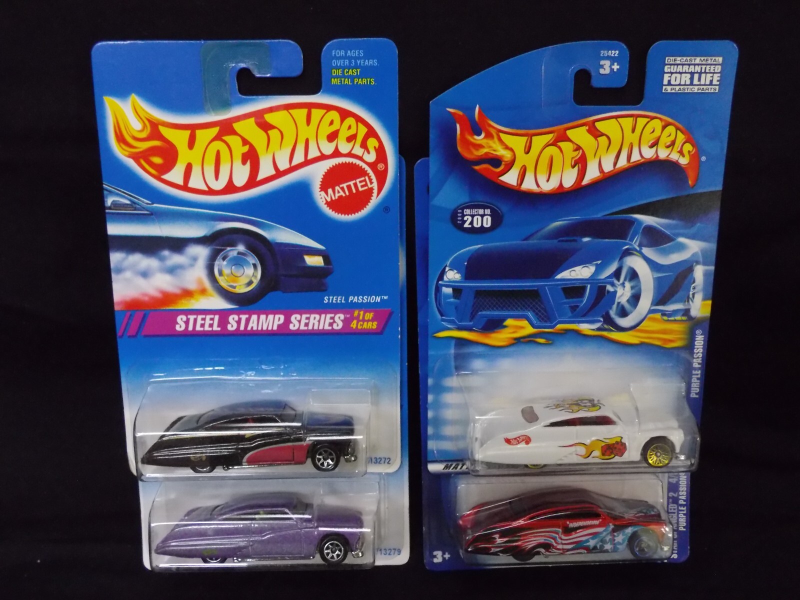 Hot Wheels Lot of 4 Star Spangled Pearl Steel Purple Passion 49 Mercury ...