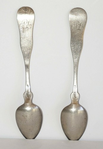 2 Vintage Sterling Coin Silver Spoons Monogrammed N. Harding 24 grams 5 ...