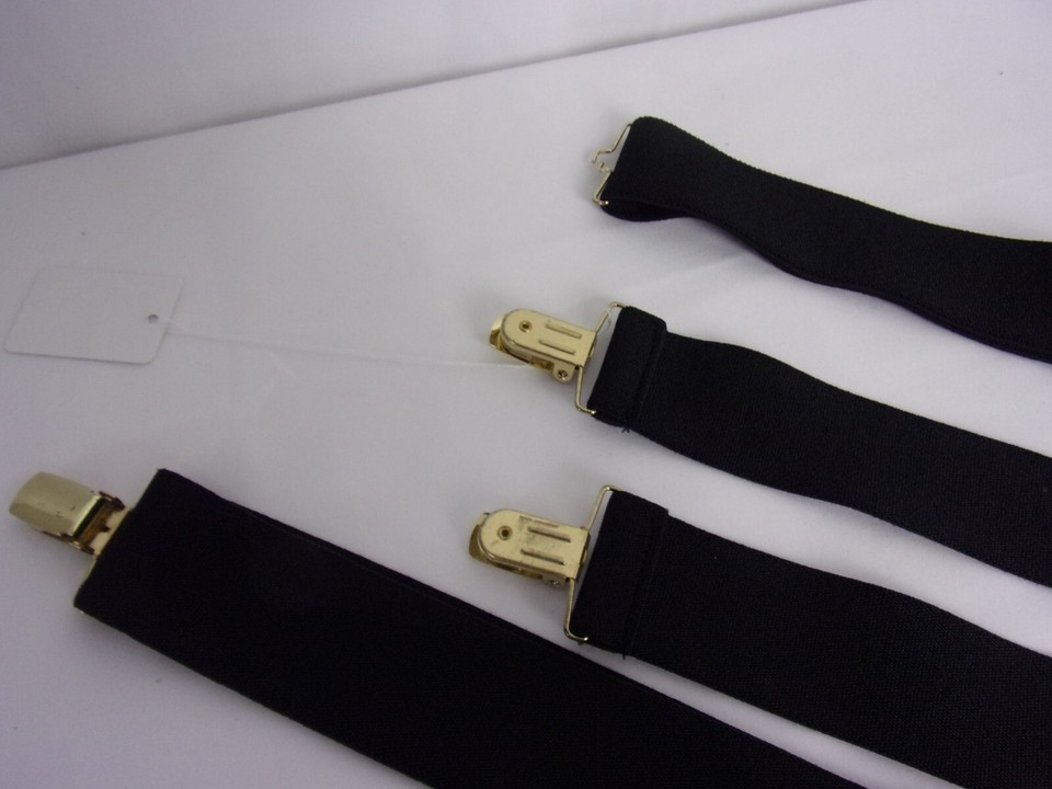 I.D.F. Elastic Stretch Suspenders w/Gold Clasp Buckle SIZE:One Size TAN ...
