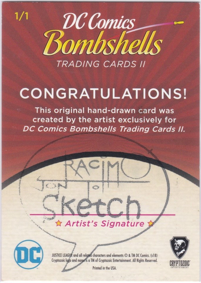 2018 Cryptozoic DC Bombshells 2 Sketch Card Superman by Jon Racimo | eBay