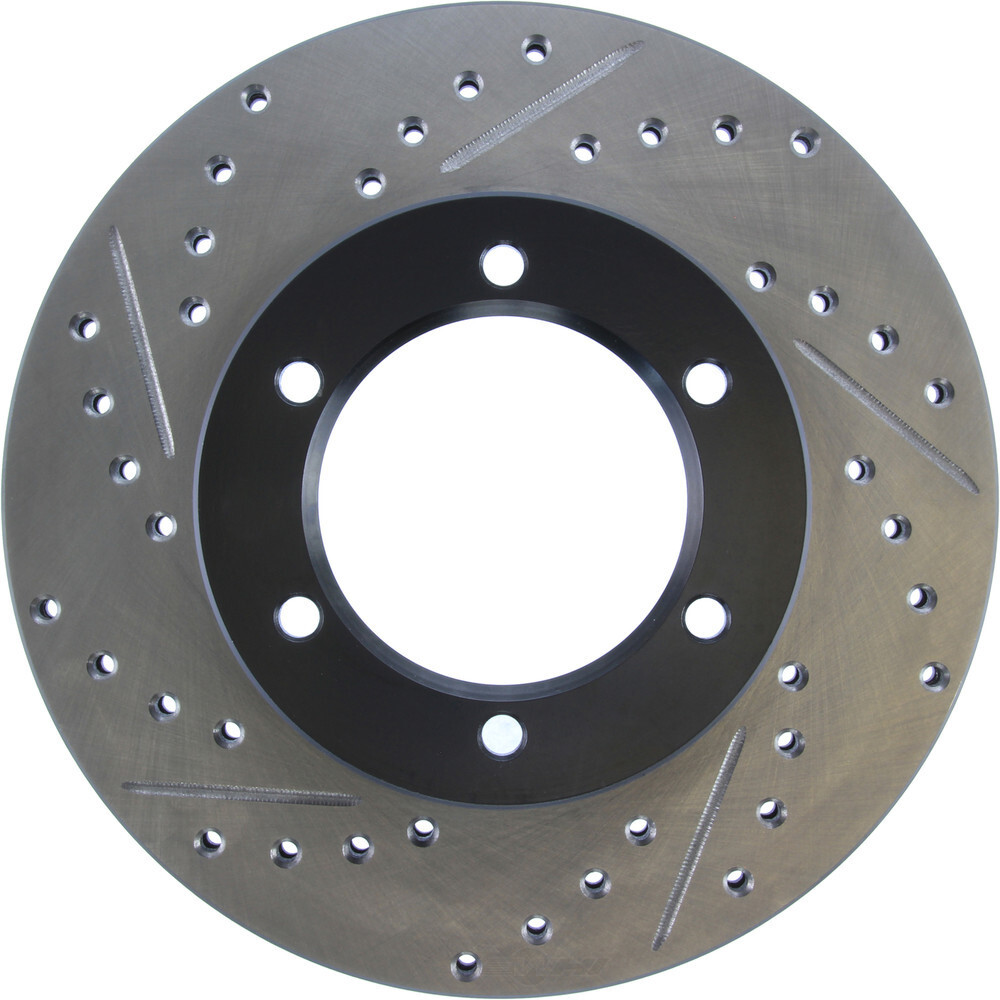 Disc Brake Rotor-Sport Cross-Drilled and Slotted Stoptech 127.44044R ...