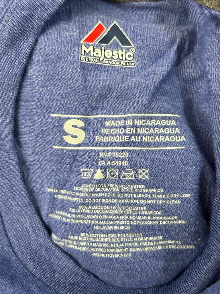 Majestic Men's New York Mets Spray Print Logo Short Sleeve T-Shirt ...