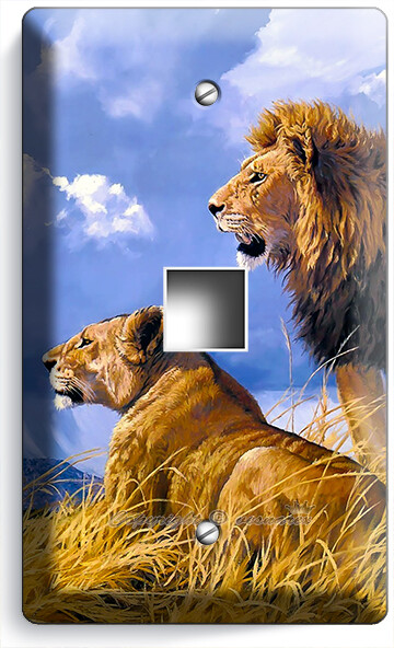 WILD AFRICAN LION AND LIONESS COUPLE LIGHT SWITCH OUTLET WALL PLATES ...