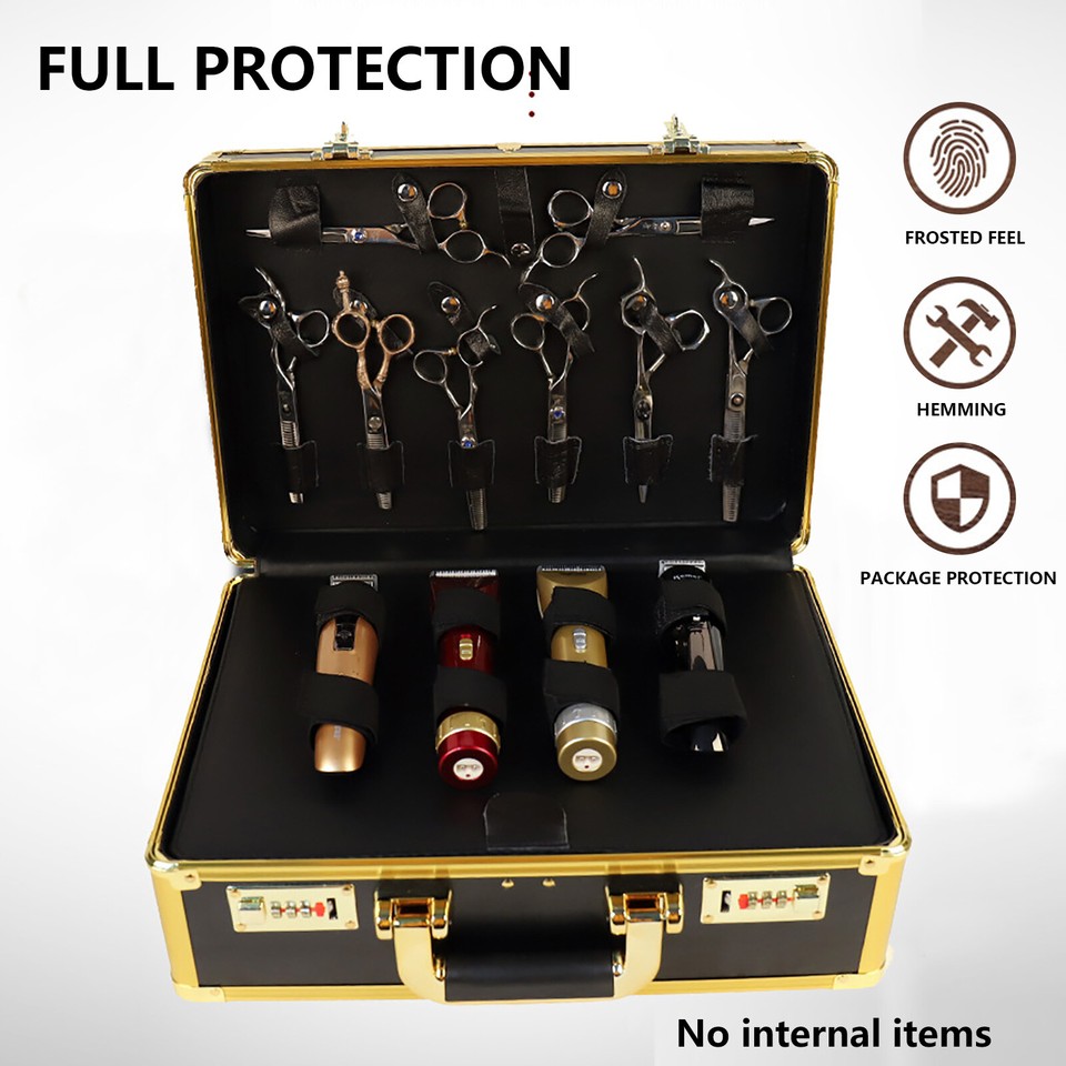 Portable Barber Carrying Case Suitcase Scissor Trimmer Tool Box Travel ...