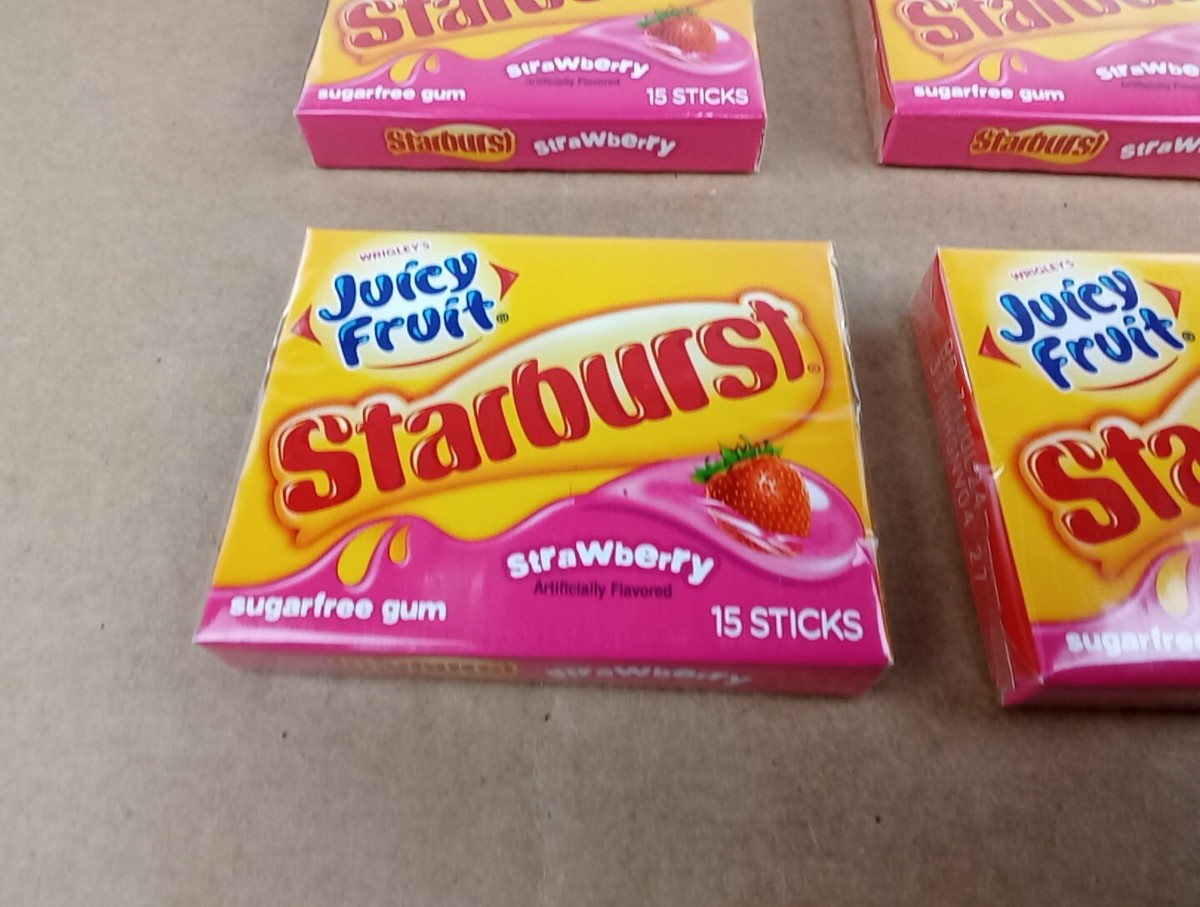 Juicy Fruit Starburst Chewing Gum Strawberry 15 Pieces