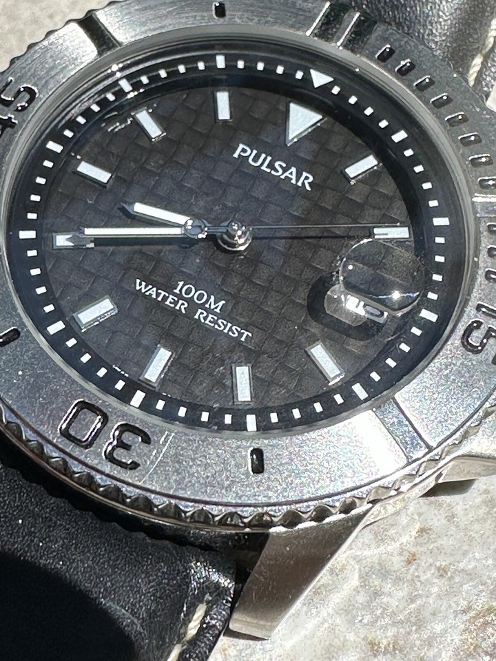 PULSAR DIVER’s Men’s watch Black VX42-X083 A0 JAPAN 41mm Excellent ...