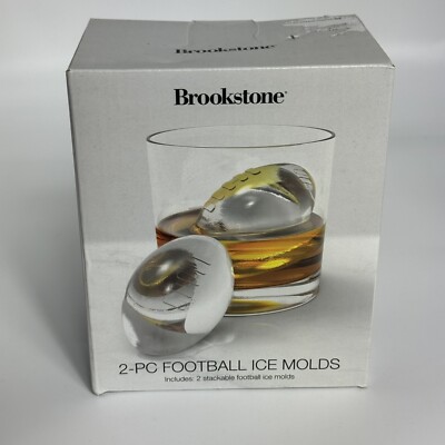 Brookstone 2 Piece Football Ice Molds 2 Stackable Football Ice Molds ...