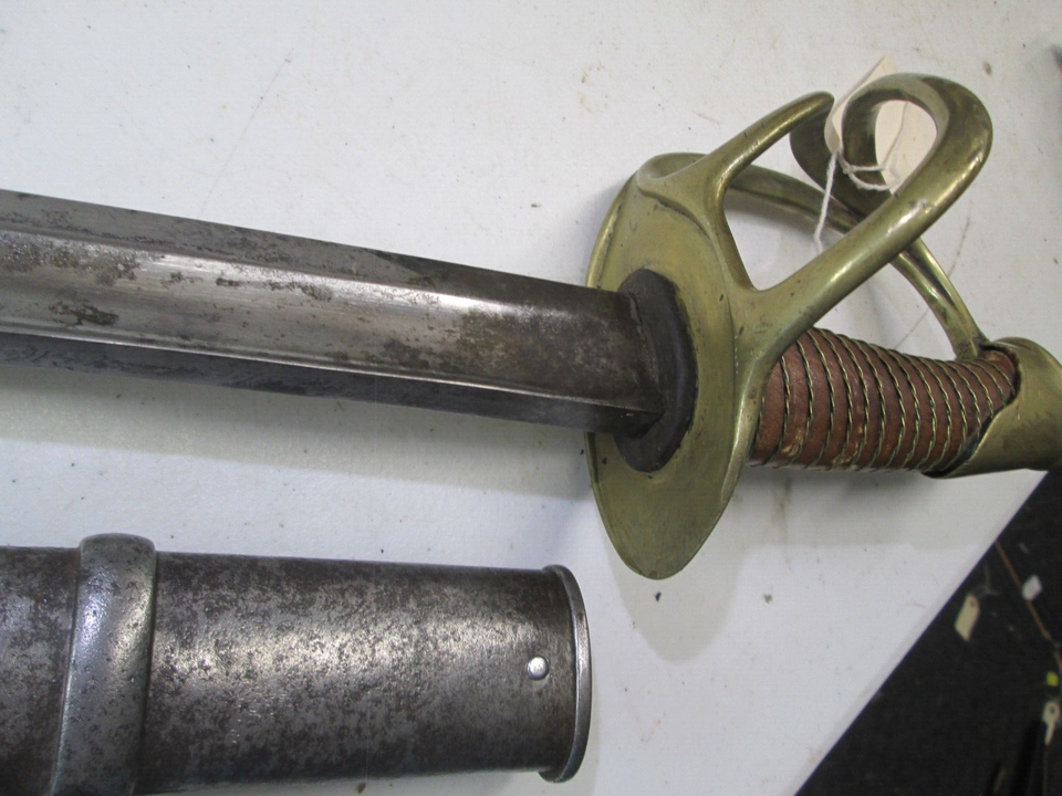 FRENCH HEAVY CAVALRY SWORD WITH SCABBARD DATED 1822 MAKER COFEDERATE ...