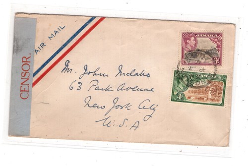 Jamaica gray censor tape on cover to US | eBay
