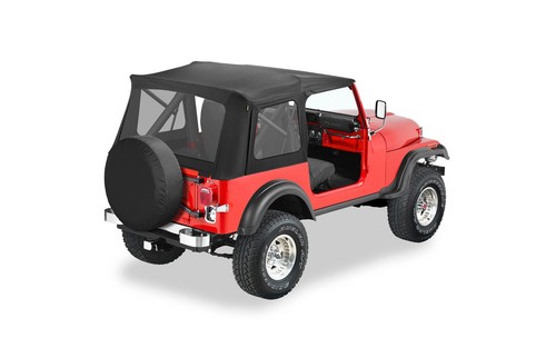 Bestop 51599-15 Black Classic Squareback Soft Top for 76-95 Jeep CJ7 ...