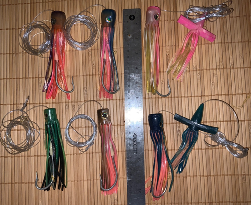 LOT OF 8 Pc Moldcraft Chugger Rig Fishing Trolling Lures TUNA MARLIN ...