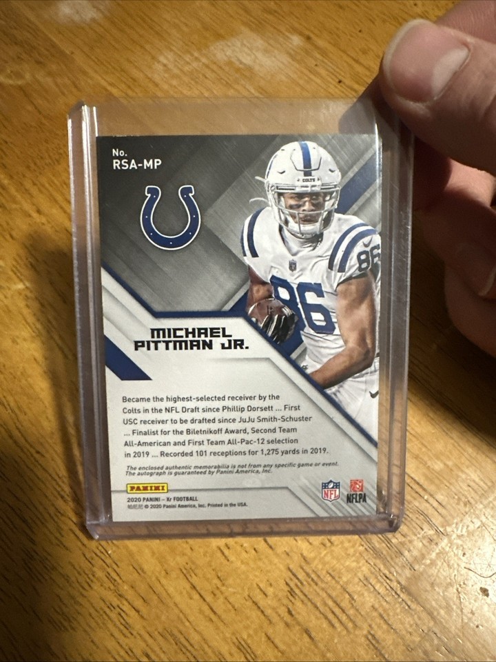 2020 Panini XR - Rookie Swatch Autographs Michael Pittman Jr. #RSA-MP ...