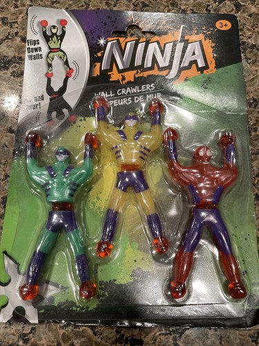 Ninja Wall Crawlers Toys Flips Tumbles Rolls Down Walls Plastic Sticky ...