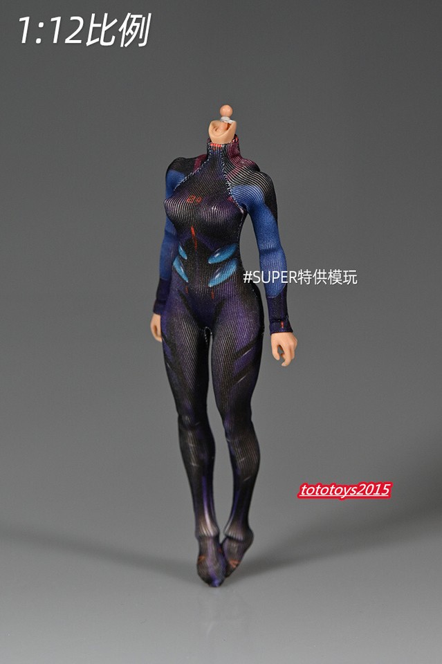 1:12 Black Slim Bodysuit Tights Jumpsuit Clothes For 6" Female Figure ...