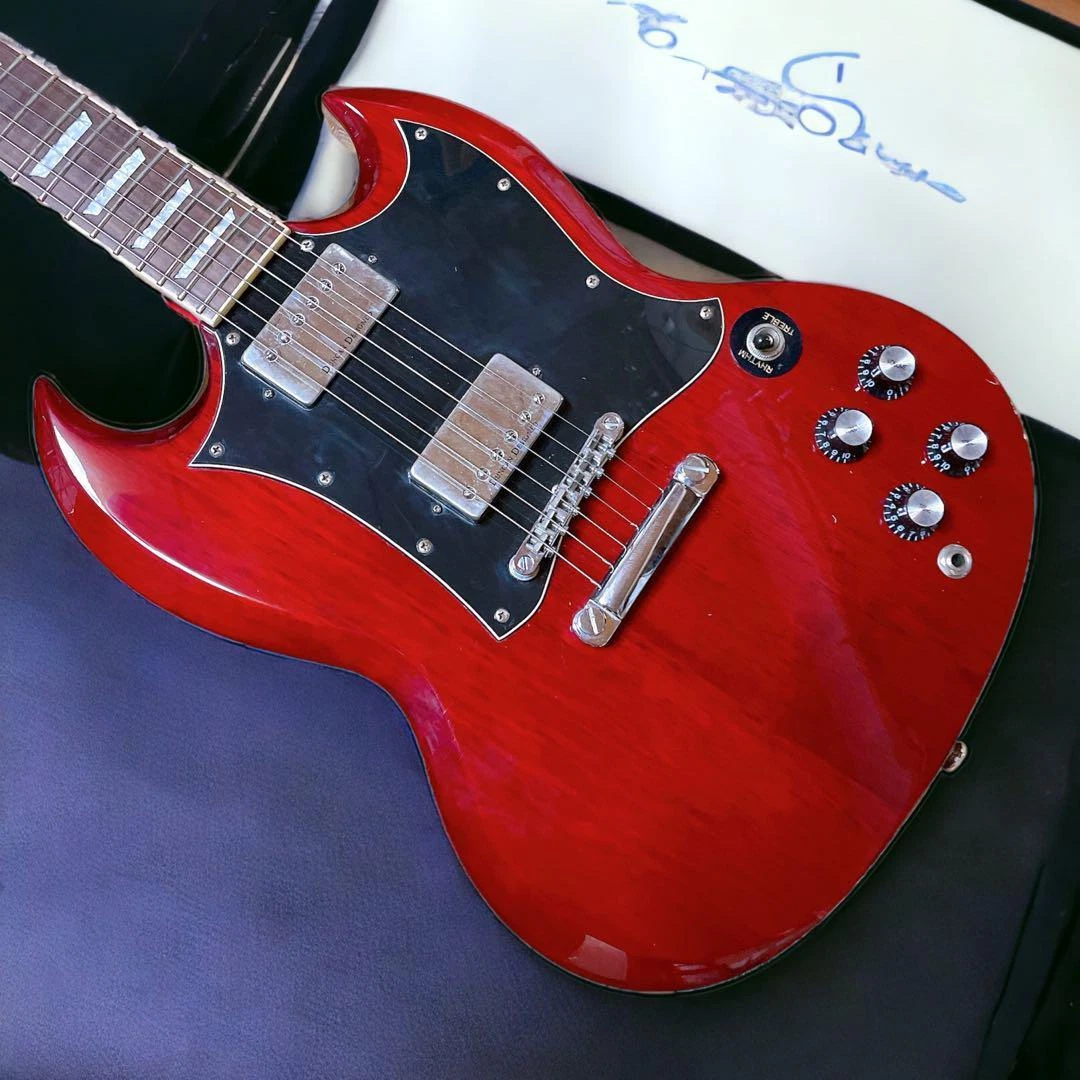 Cherry Red Acoustic Guitar