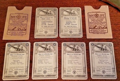 Boy Scout 1931 & 32 Membership Card Lot BSA Troop 7 Glide Oregon 6 ...