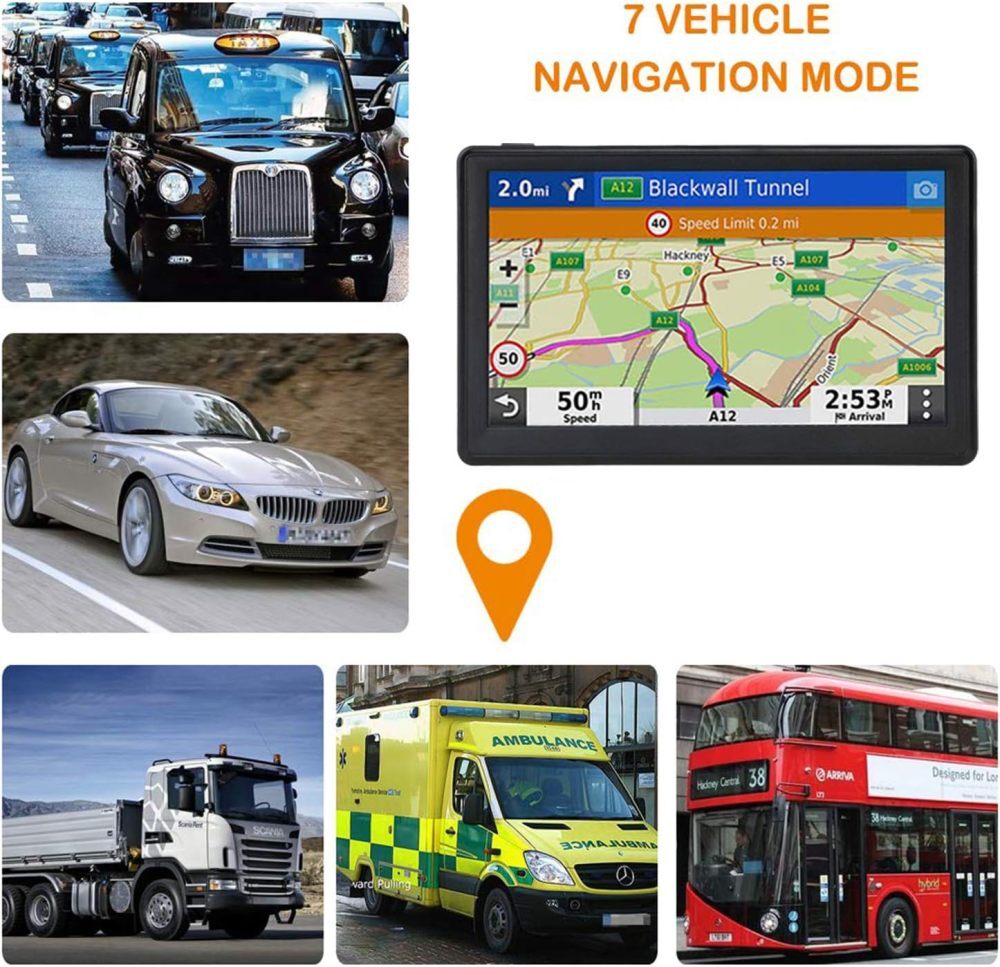 Navigationsgerät für Auto LKW 2024 GPS Navi 7 PKW