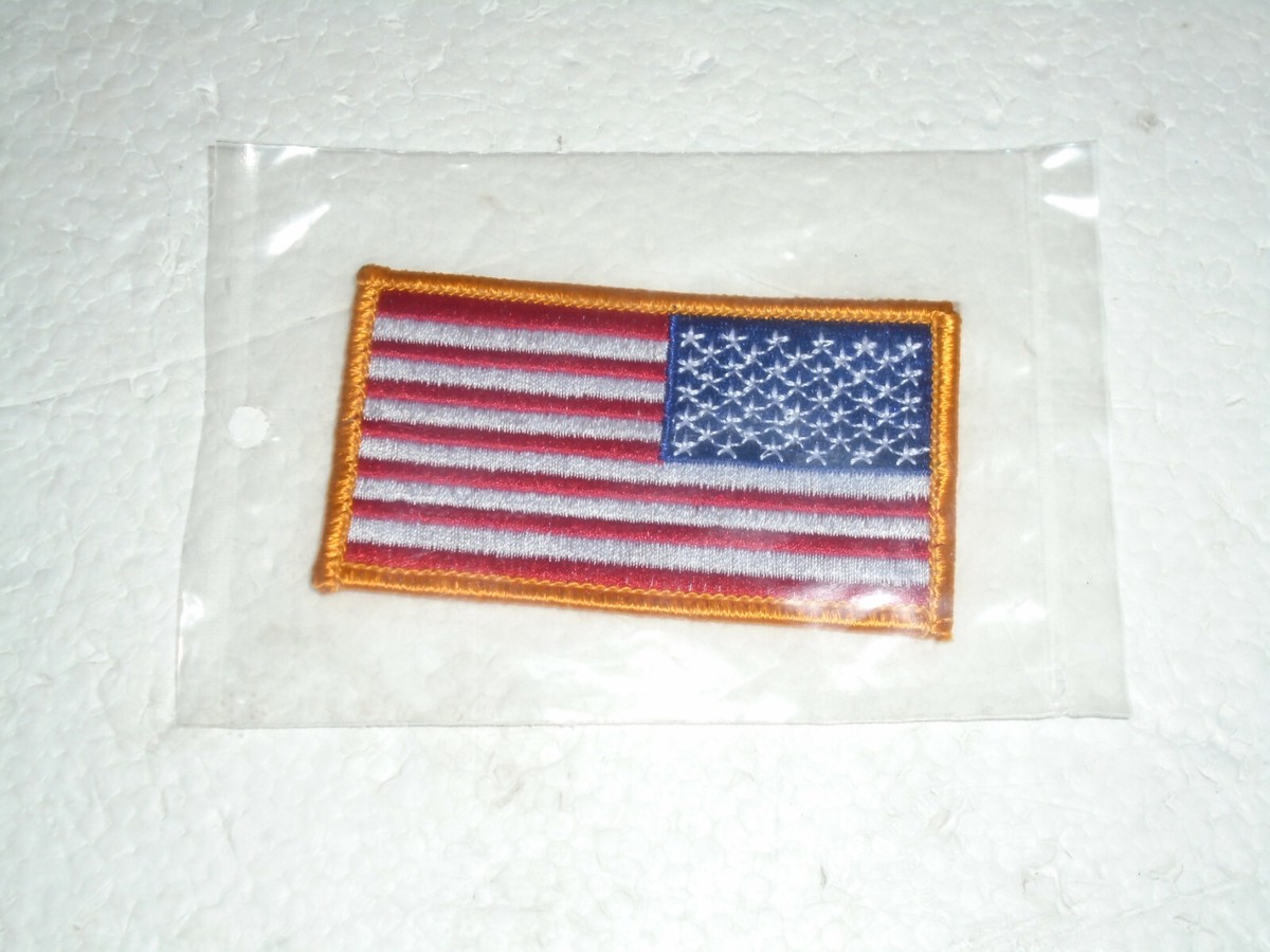Us Flag Patches Reversed Spice Brown Reversed American Flag With
