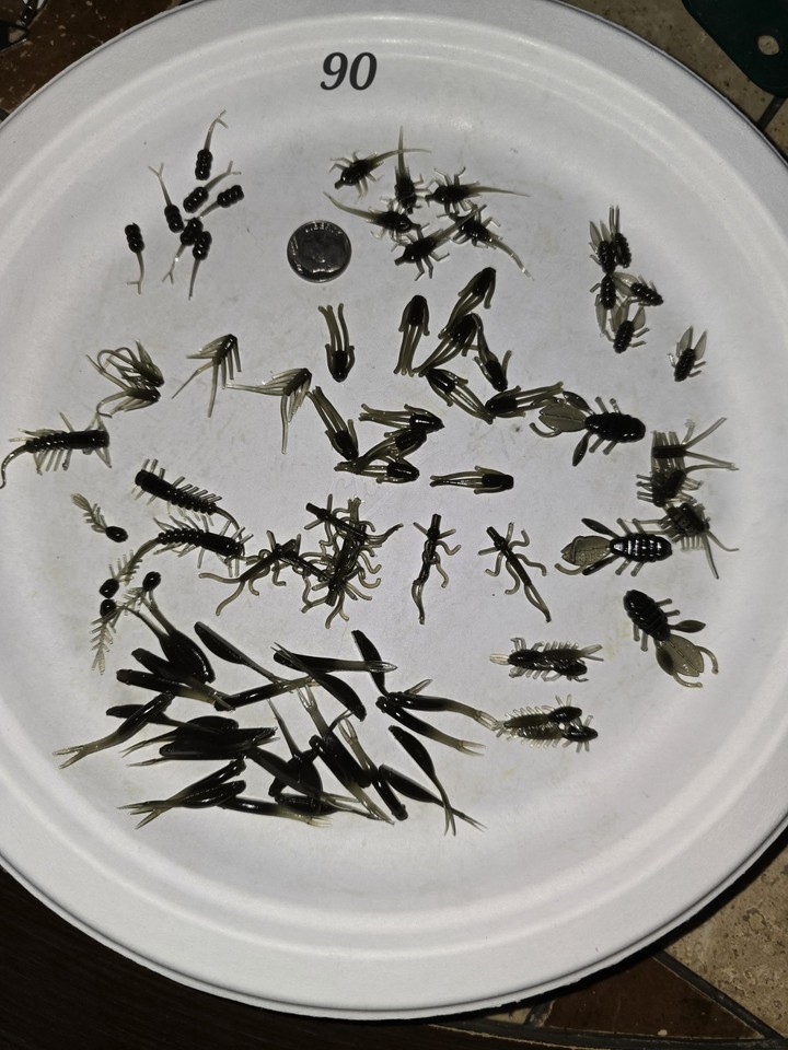 (90) ice Fishing Crappie/Bluegill/Perch Micro Plastics, panfish. Green ...
