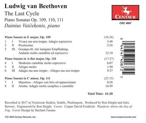 Dainius Vaicekonis Beethoven: The Last Cycle (CD) NEW Sealed Centaur ...