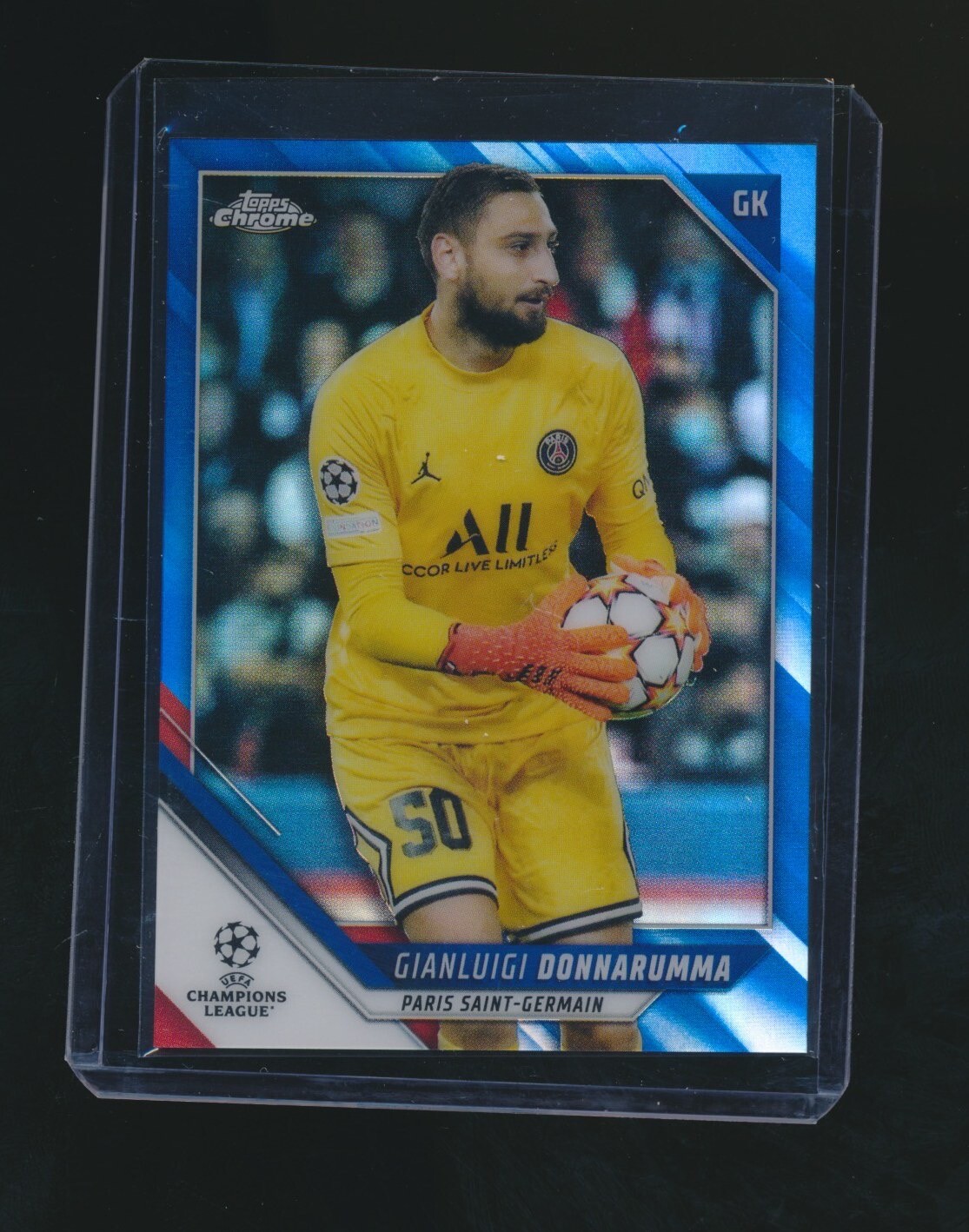 GIANLUIGI DONNARUMMA 2021-22 TOPPS CHROME UEFA BLUE REFRACTOR 052/150 ...