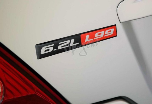 Universal Red / Black 6.2L L99 Aluminum Adhesive Sticker Decal Emblem ...