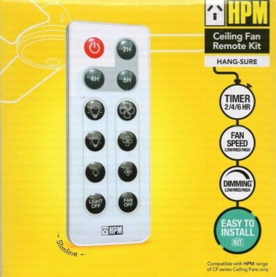 HPM REMOTE CONTROL KIT Hang Sure Ceiling Fan Dimmable 3-Speed with ...
