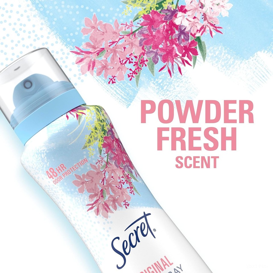 Secret Dry Spray Antiperspirant and Deodorant for Women, Powder Fresh ...