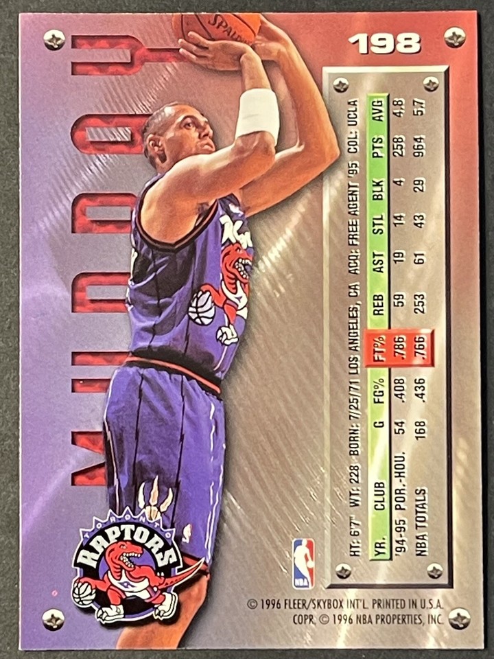 1995-96 Metal Toronto Raptors Basketball Card #198 Tracy Murray | eBay